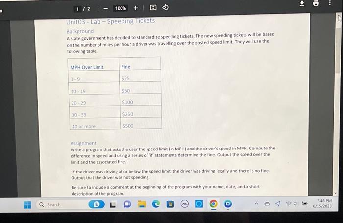 Unit03 - Lab-speeding lickets Background A state | Chegg.com