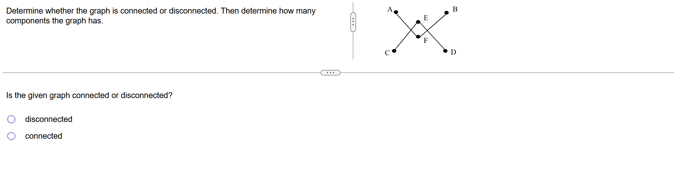 Solved Determine whether the graph is connected or | Chegg.com