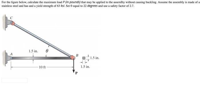 Solved For the figure below, calculate the maximum load P | Chegg.com