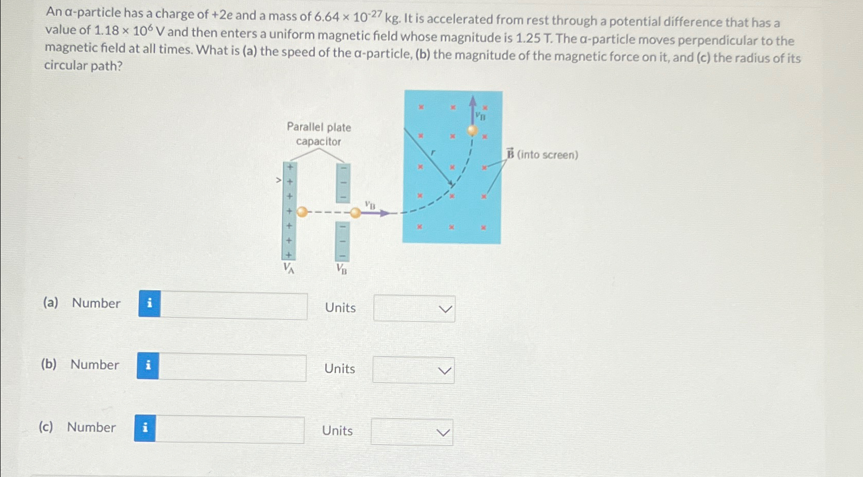 Solved An α-particle has a charge of +2e ﻿and a mass of | Chegg.com