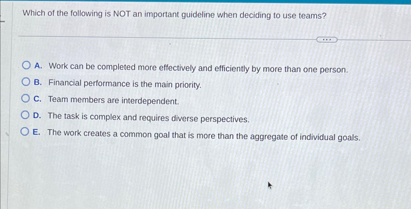 Solved Which of the following is NOT an important guideline | Chegg.com
