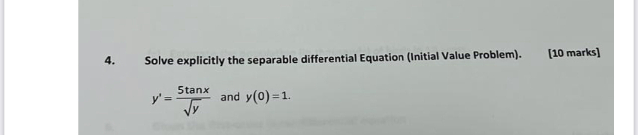 Solved Solve explicitly the separable differential Equation | Chegg.com