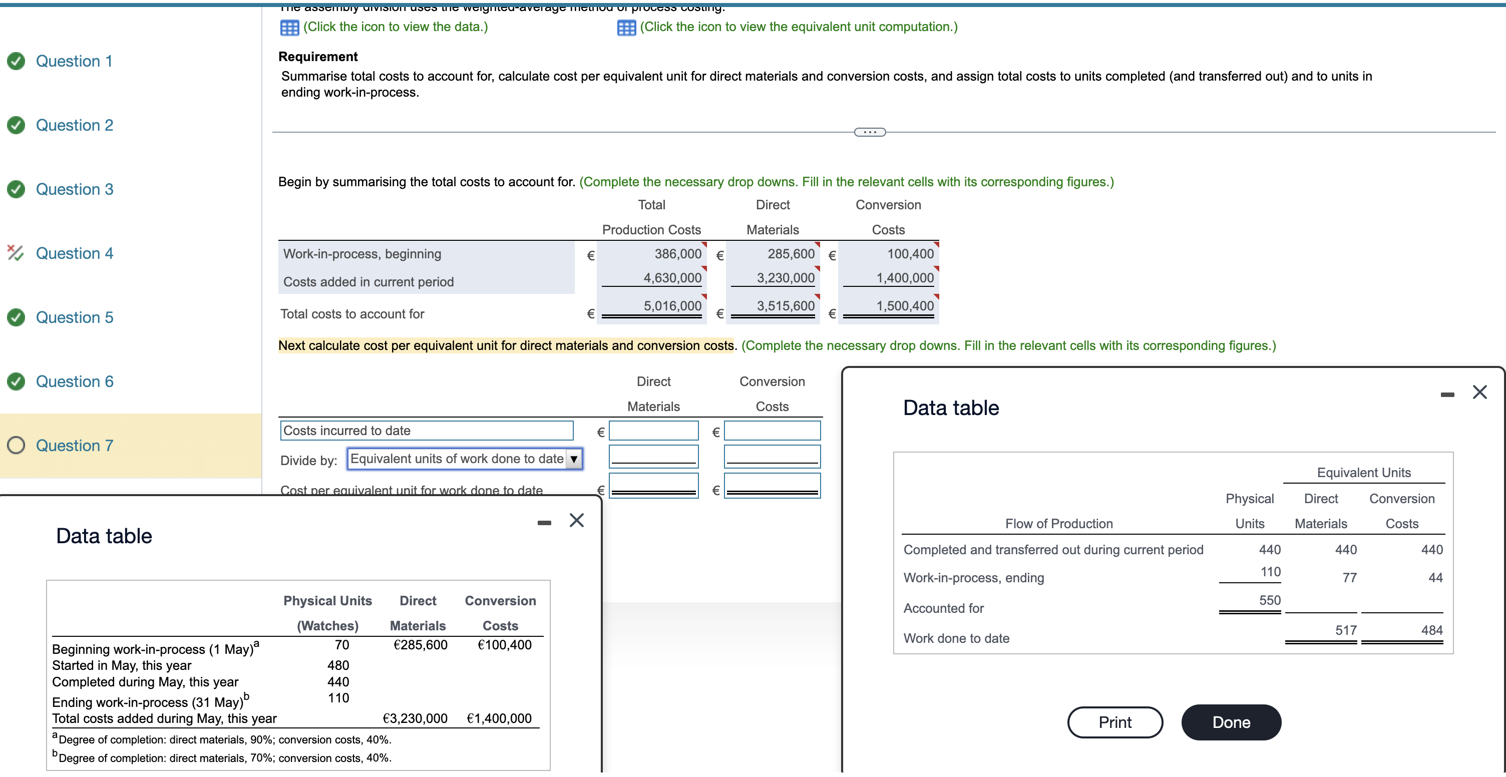 Solved calculate cost per equivalent unit for direct | Chegg.com