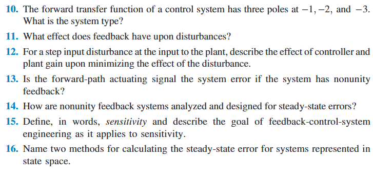 Solved 10. ﻿The forward transfer function of a control | Chegg.com