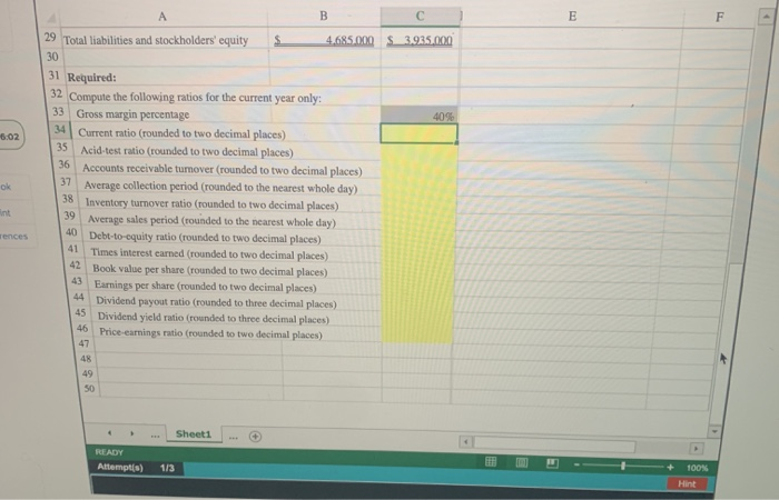 Solved Excel HW 6 Saved Help Calculating Select Financial | Chegg.com