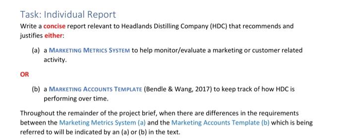 Task: Individual Report Write a concise report | Chegg.com