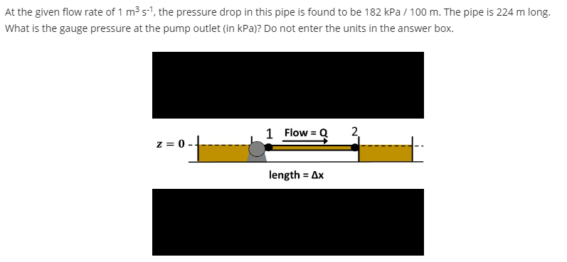 Solved At the given flow rate of 1m3s-1, ﻿the pressure drop | Chegg.com