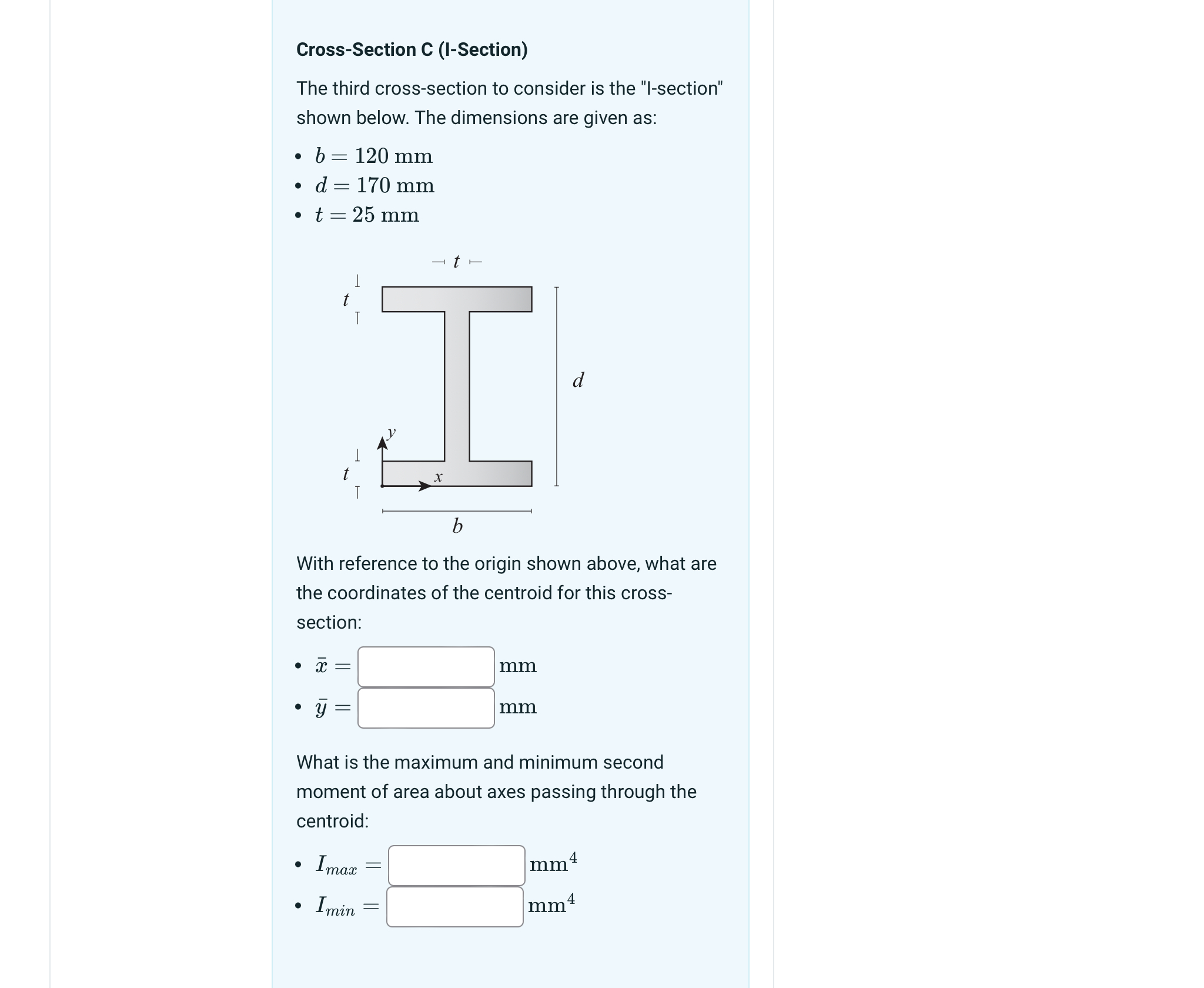 Solved DoCross-Section C (I-Section)The third cross-section | Chegg.com