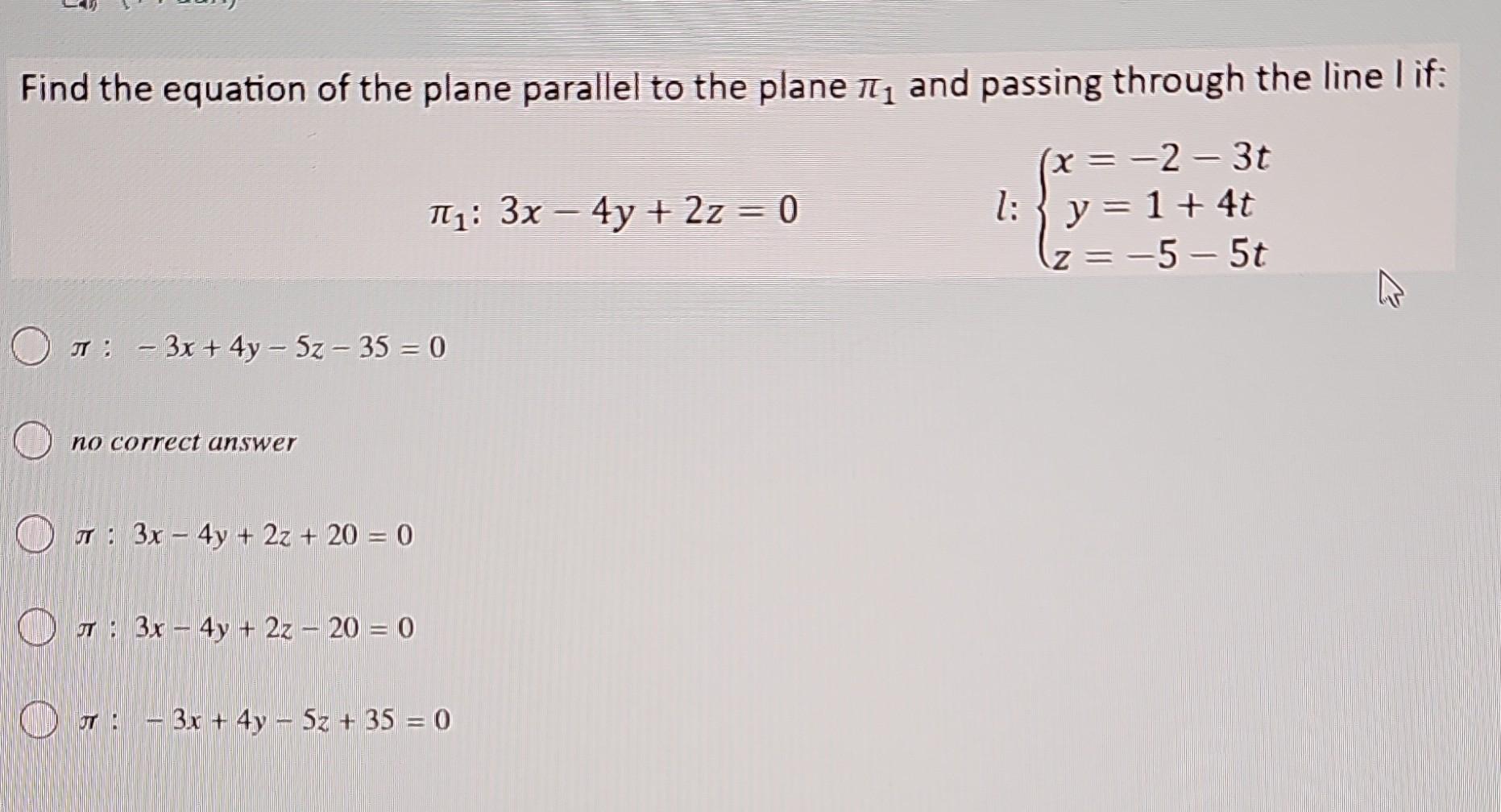 Solved Find the equation of the plane parallel to the plane | Chegg.com