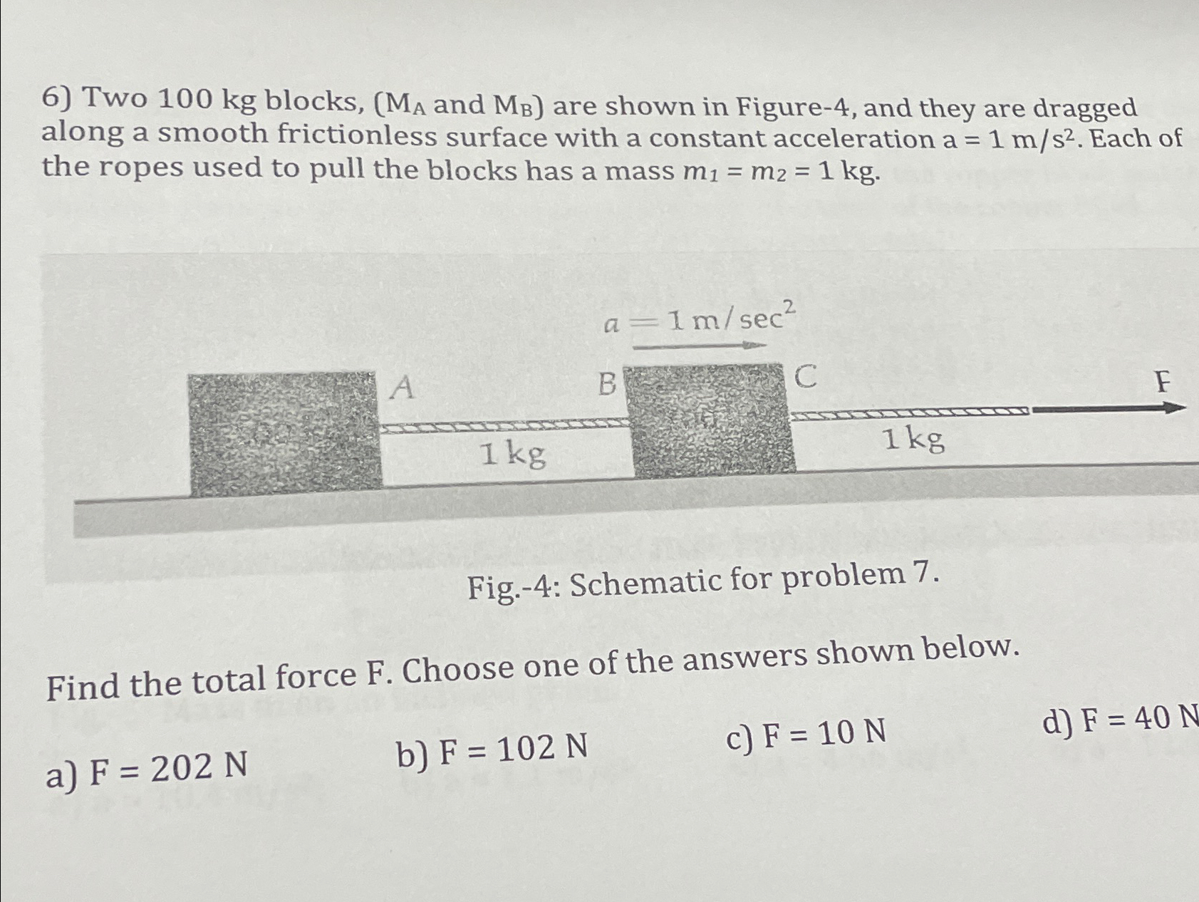 Solved Two 100kg ﻿blocks, ( MA ﻿and MB ) ﻿are shown in | Chegg.com