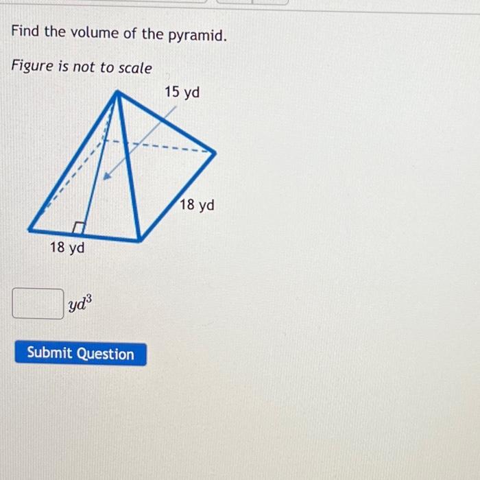 Solved Find the volume of the pyramid. Figure is not to | Chegg.com