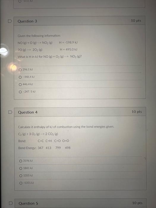 Solved Grven the following information: NO(g)+O(g)→NO2( g) | Chegg.com
