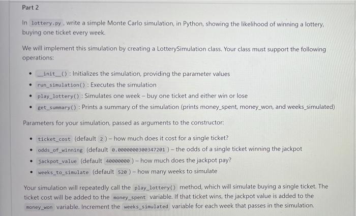 Solved (In python) I need the answer for part 3 but i have | Chegg.com