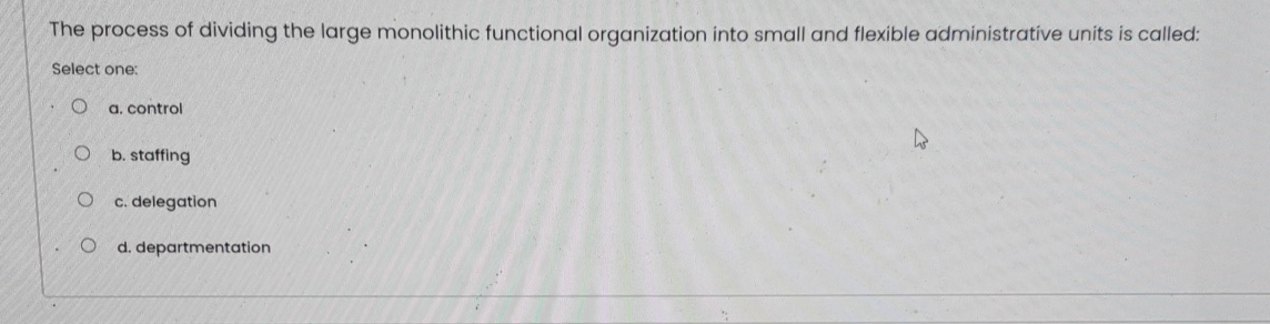 Solved The process of dividing the large monolithic | Chegg.com