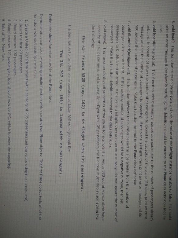 Solved Develop A Class Named Plane That Has The Following Chegg