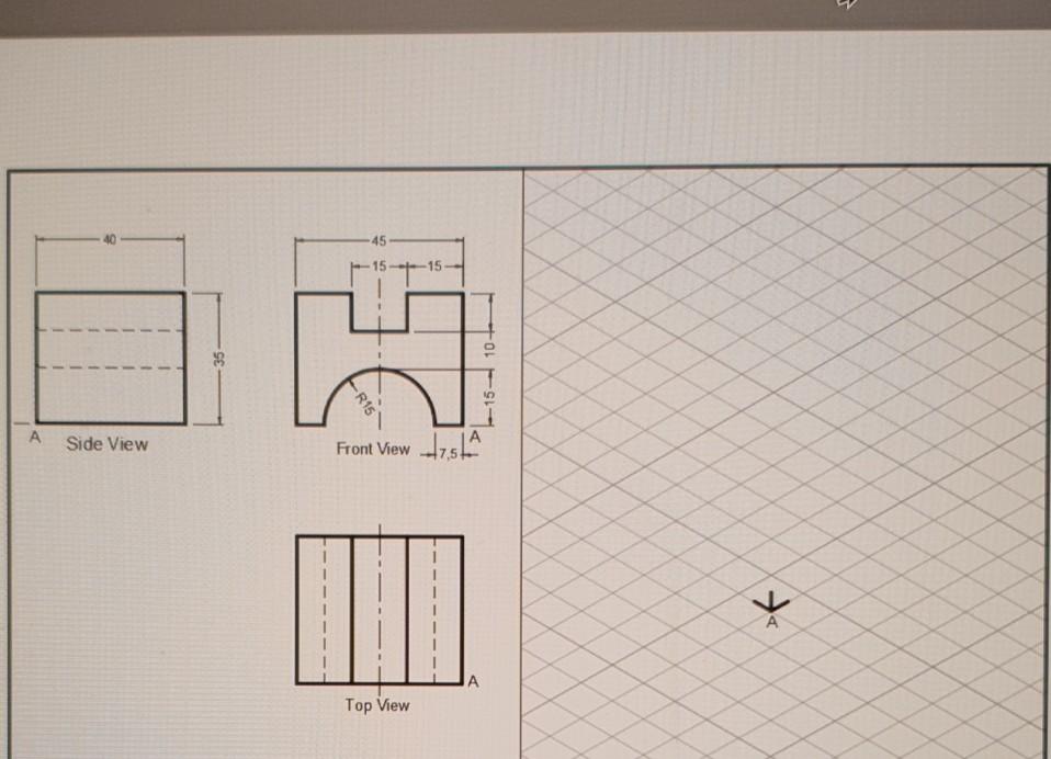 Solved Draw the isometric view of the part shown (based on | Chegg.com