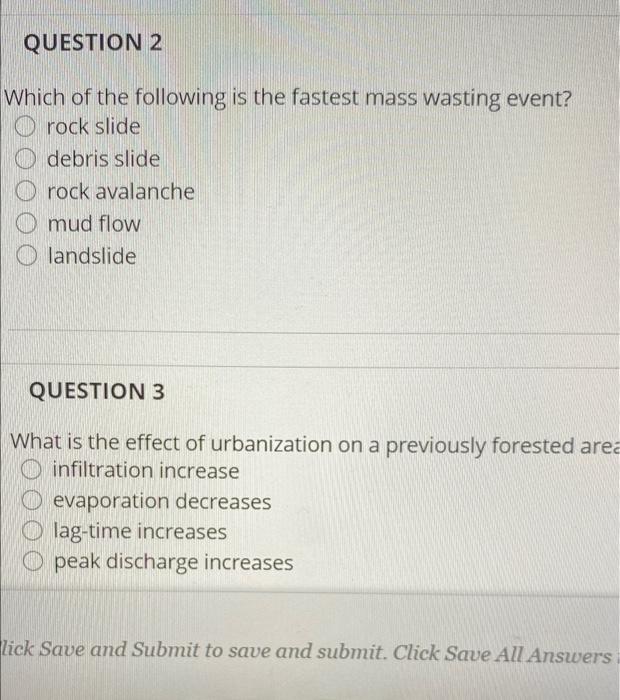 Solved QUESTION 2 Which of the following is the fastest mass | Chegg.com