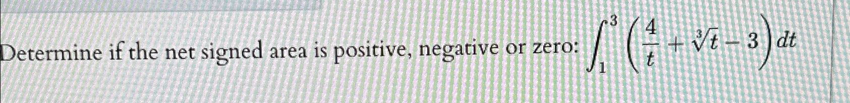 Solved Determine if the net signed area is positive, | Chegg.com
