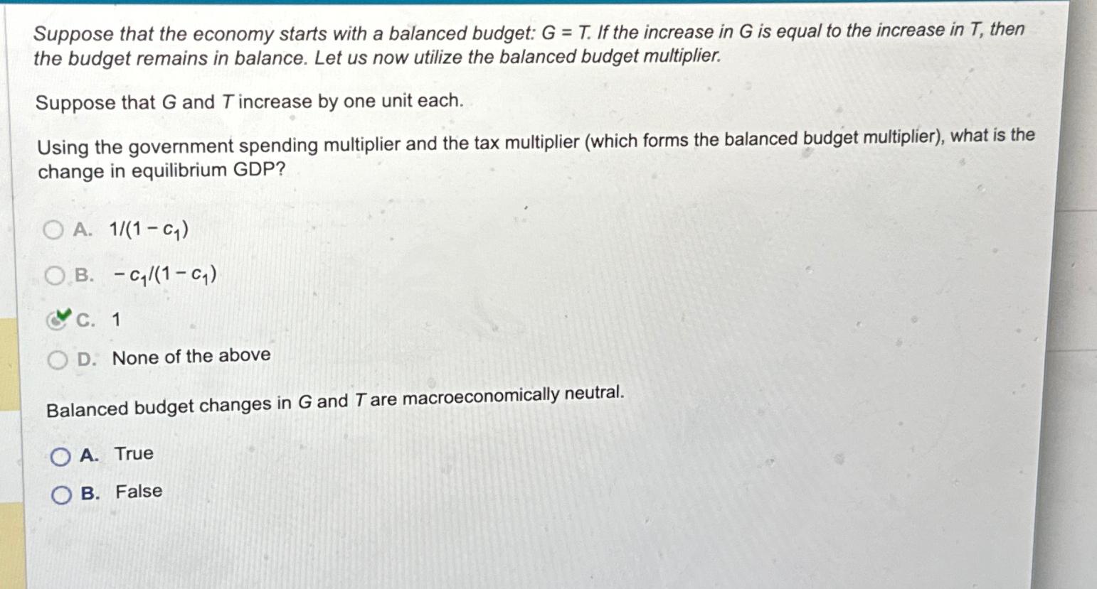 Solved Suppose that the economy starts with a balanced | Chegg.com