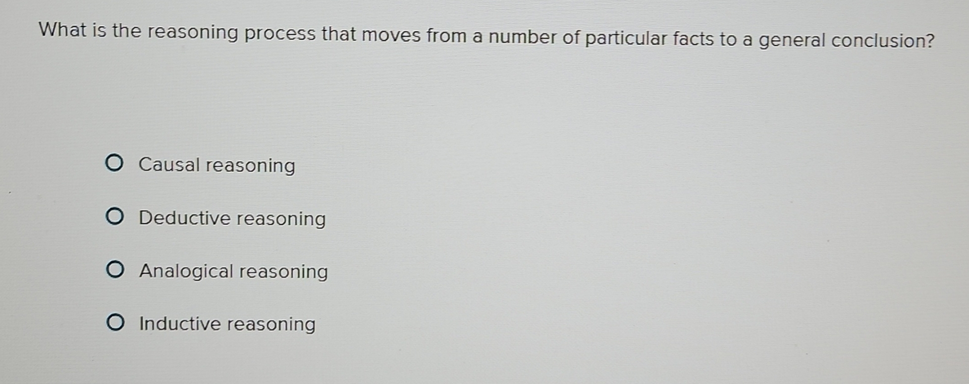 Solved What is the reasoning process that moves from a | Chegg.com