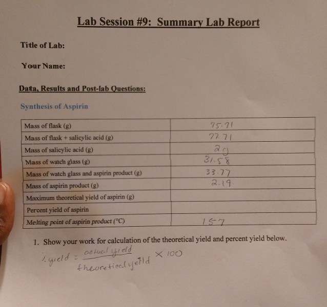 Solved Lab Session #9: Summary Lab Report Title of Lab: Your | Chegg.com