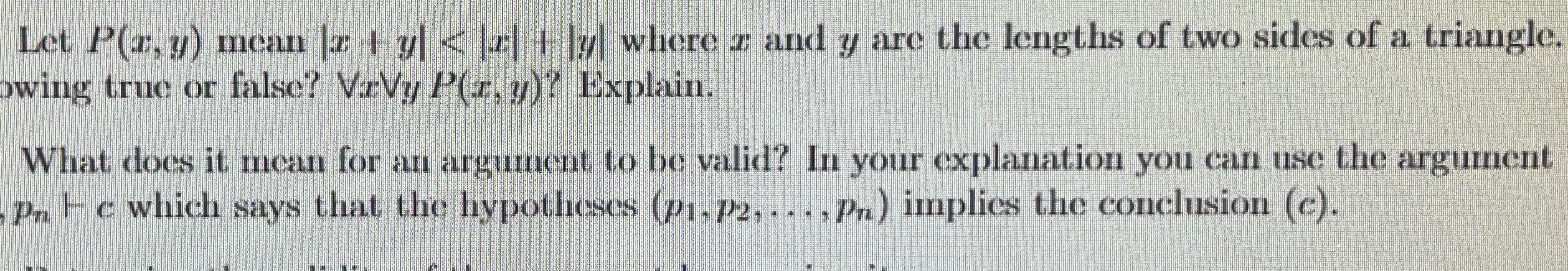 Discrete math/structures(The top problem): Let P(x,y) | Chegg.com