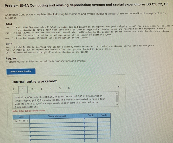 Solved Problem 10-4A Computing and revising depreciation; | Chegg.com