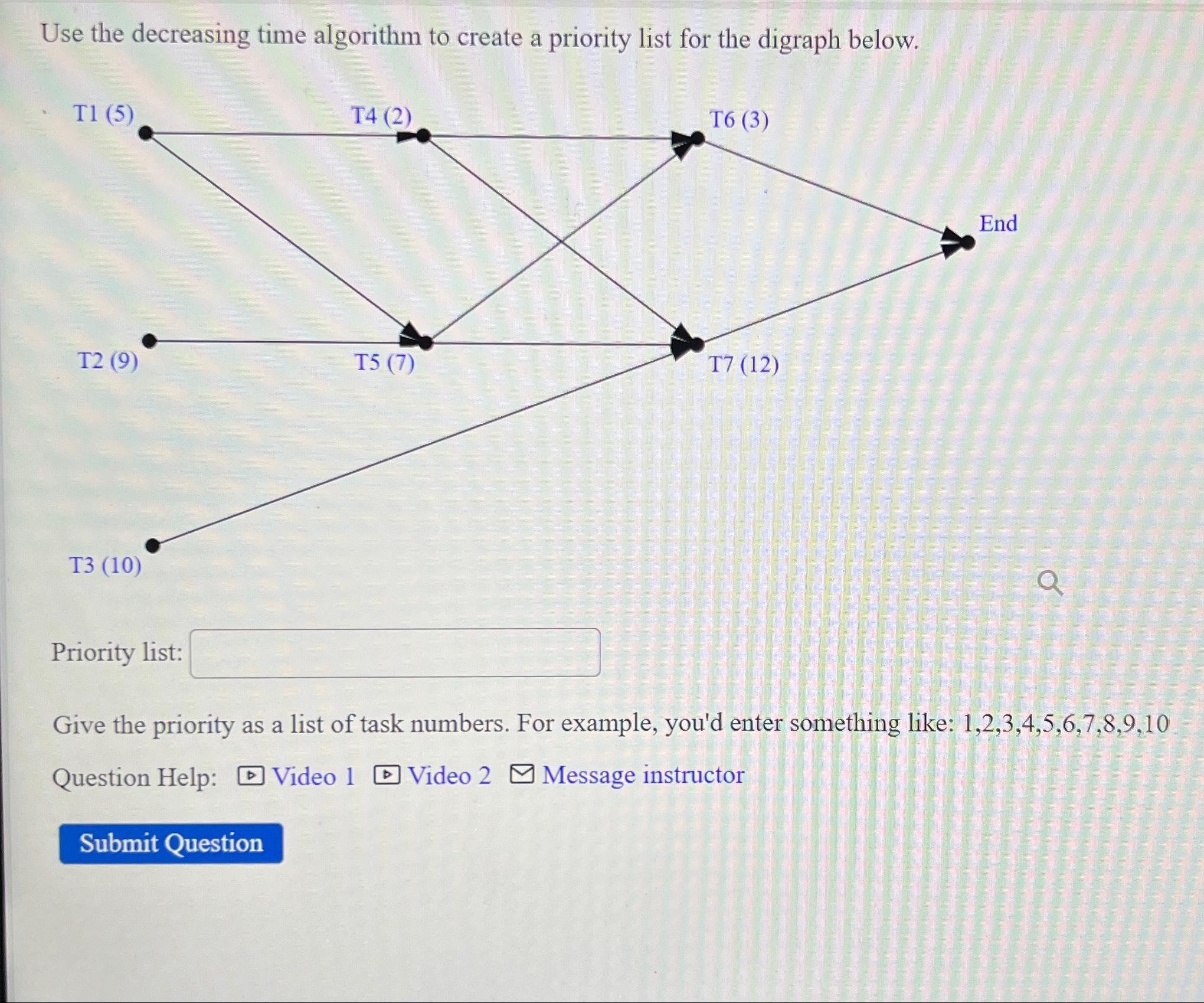 Solved Use The Decreasing Time Algorithm To Create A