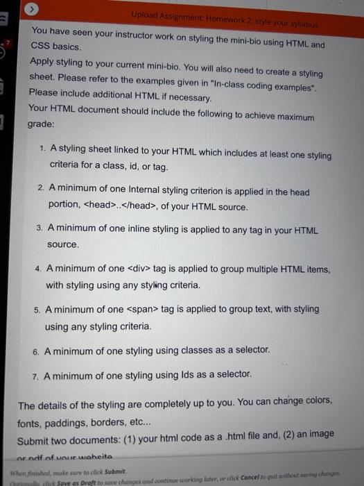 Solved Upload Assignment: Homeworic2. 5tyle your syliabus. | Chegg.com
