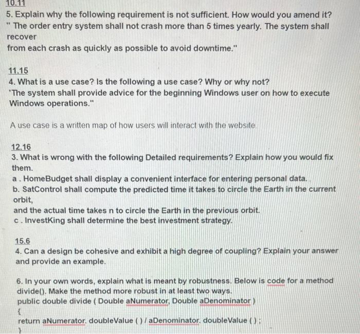 Solved 5. Explain why the following requirement is not | Chegg.com