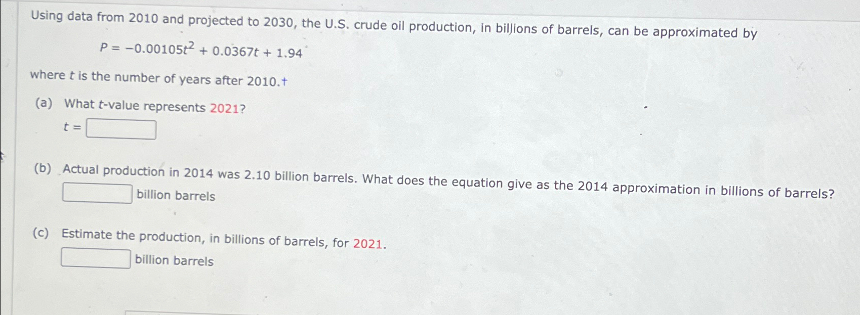 Solved Using Data From 2010 ﻿and Projected To 2030 ﻿the 