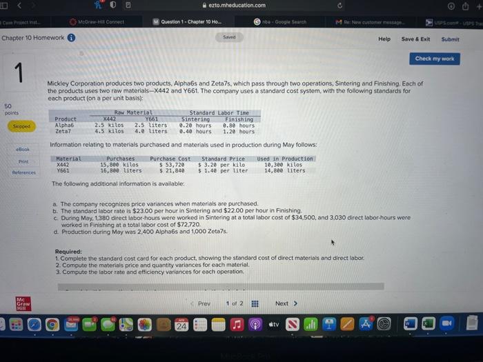 Solved ROO ezto.mheducation.com Com Me. Connect Question 1- | Chegg.com