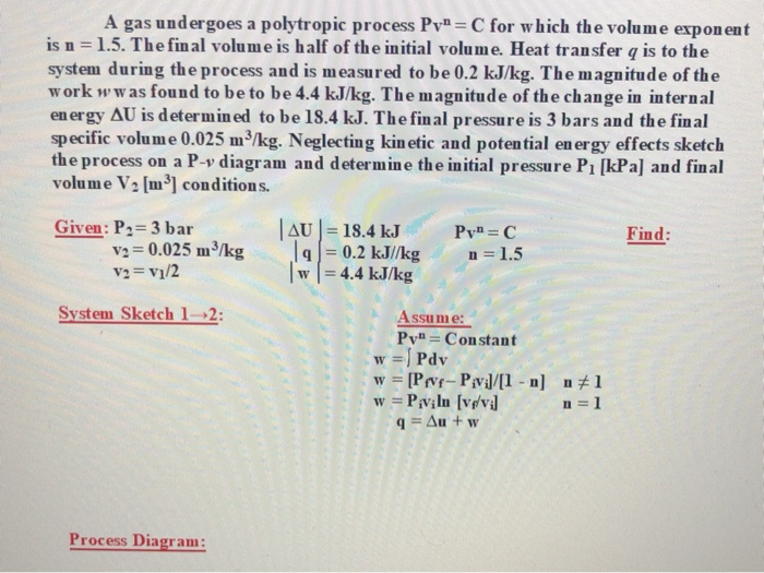 Solved Problem #1 [40 Points] Polytropic Process A gas | Chegg.com