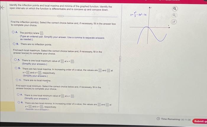 Solved Identify the inflection points and local maxima and | Chegg.com