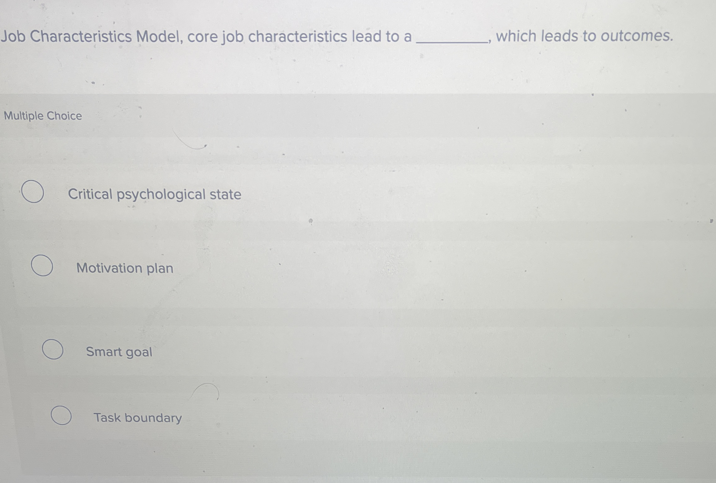 Solved Job Characteristics Model, core job characteristics | Chegg.com