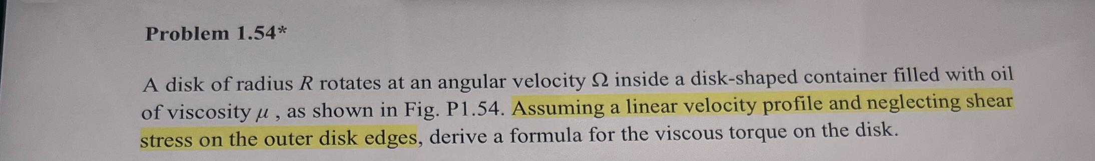 Problem 1.54*\\nA disk of radius R rotates at an | Chegg.com