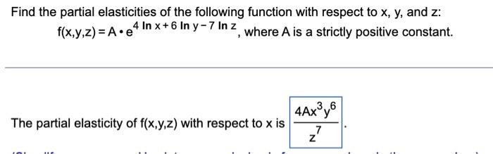 Solved Find the partial elasticities of the following | Chegg.com