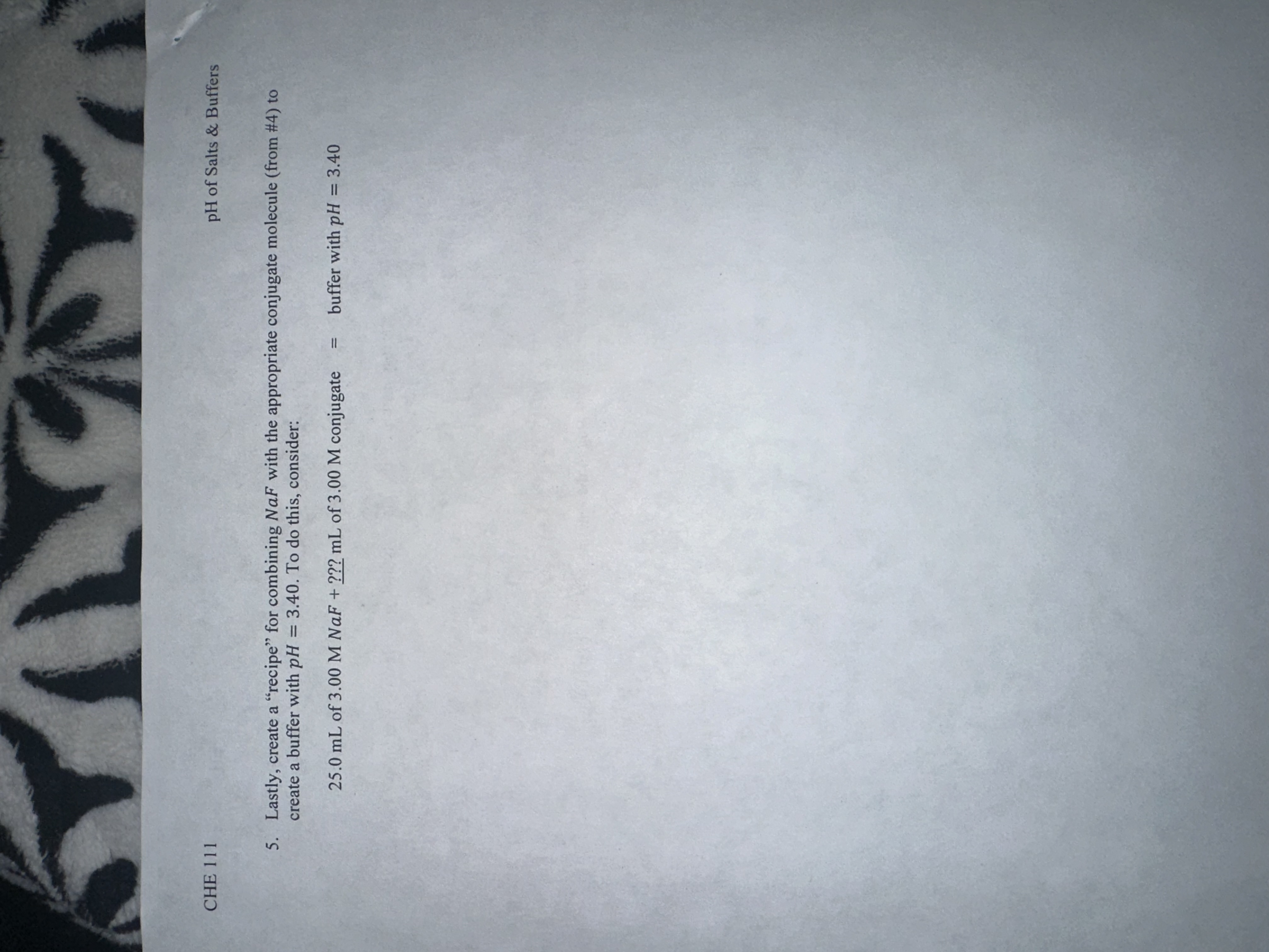 Solved Lastly, create a "recipe" for combining NaF with the | Chegg.com