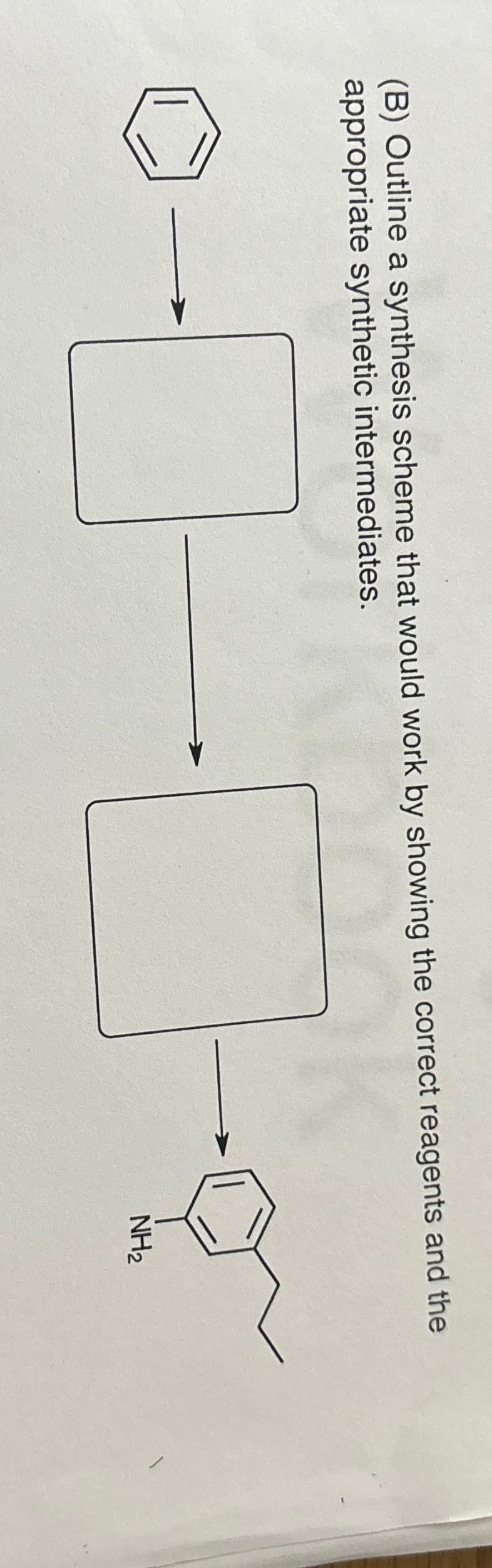 Solved (B) ﻿Outline a synthesis scheme that would work by | Chegg.com