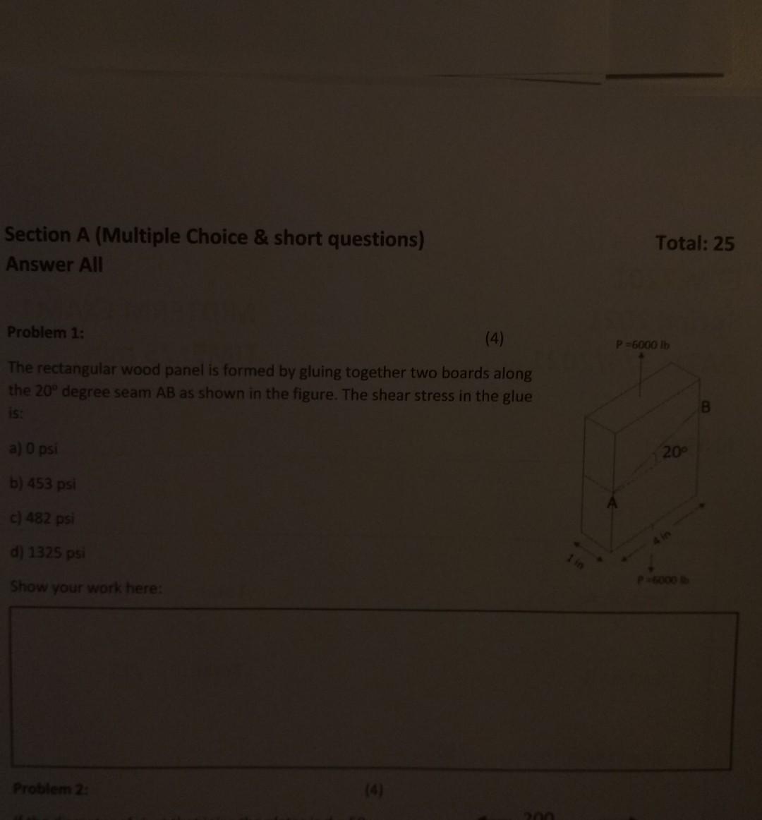 Solved Section A (Multiple Choice & short questions) Answer | Chegg.com
