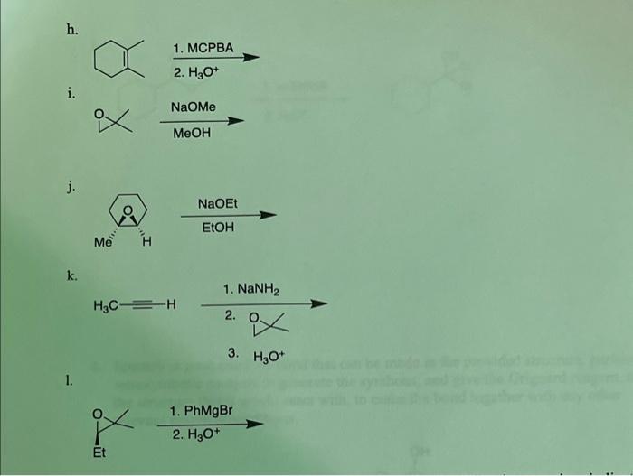 Solved 2. Provide the missing reagents/conditions or major | Chegg.com