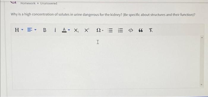 Solved Homework. Unanswered Why is a high concentration of | Chegg.com