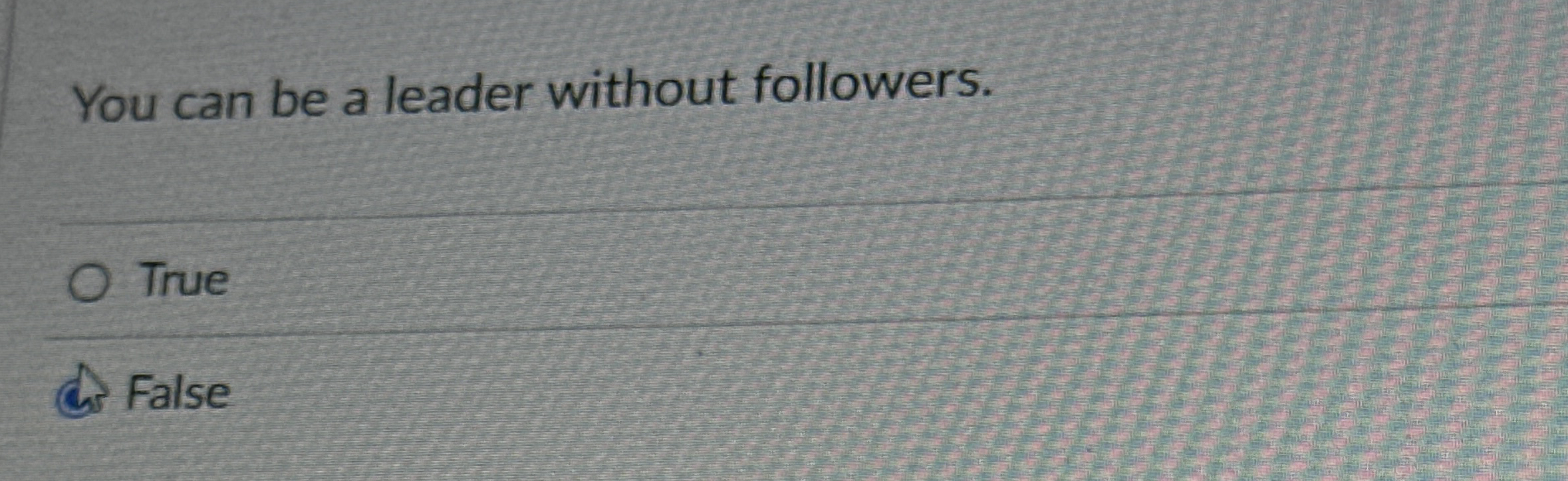 You can be a leader without followers.TrueFalse | Chegg.com