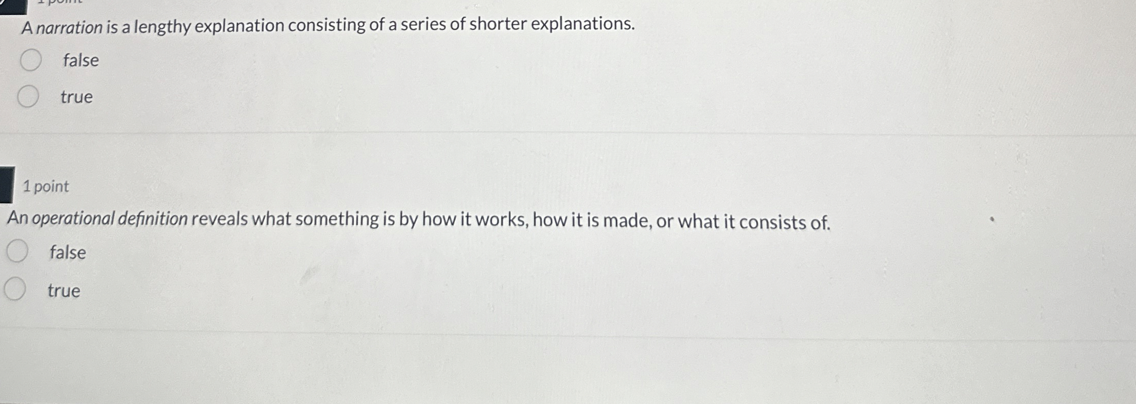Solved A narration is a lengthy explanation consisting of a | Chegg.com