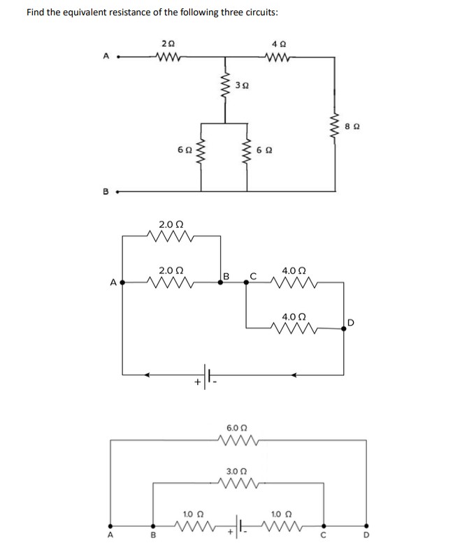 Solved Find the equivalent resistance of the following three | Chegg.com