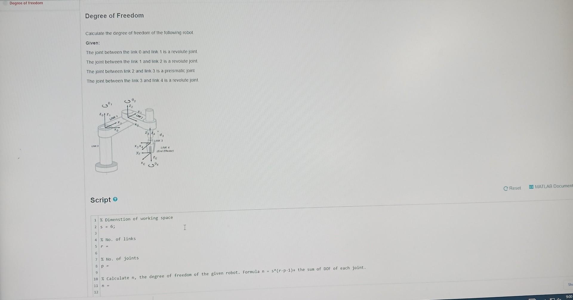 Degree of Freedom Calculate the degree of freedom of | Chegg.com