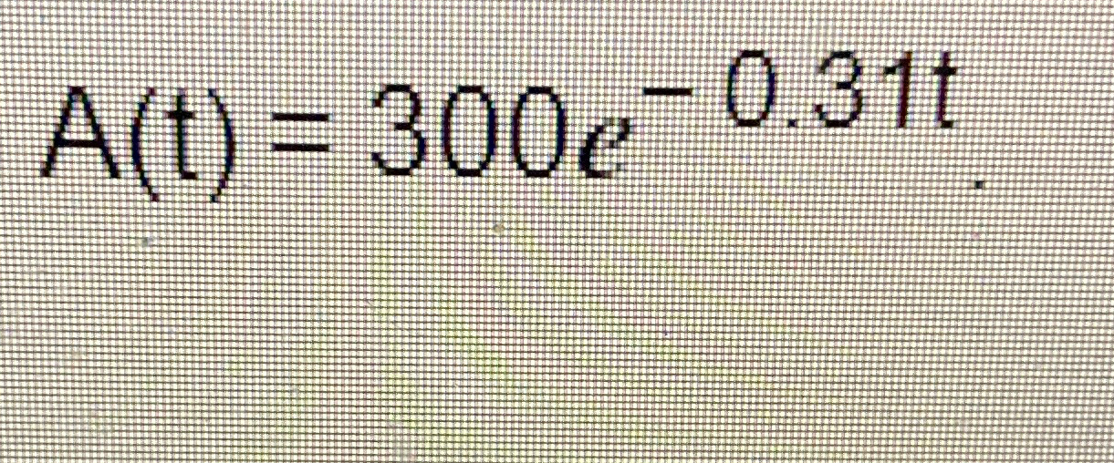 Solved A(t)=300e-0.31tFind the derivative | Chegg.com