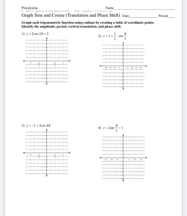 Solved Graph Sine and Cosine (Translation and Phase Shift) | Chegg.com