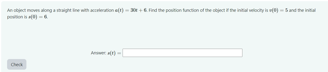 Solved An object moves along a straight line with | Chegg.com