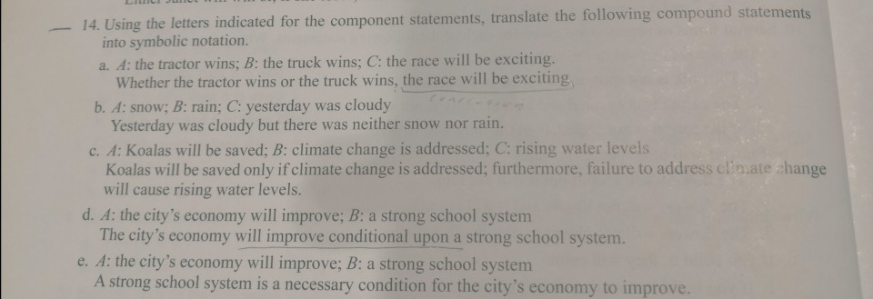 Solved 14. Using the letters indicated for the component | Chegg.com